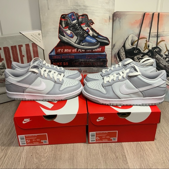 Nike | Shoes | New Nike Dunk Low Two Tone Grey Gs Size 55y7w 6y75w ...